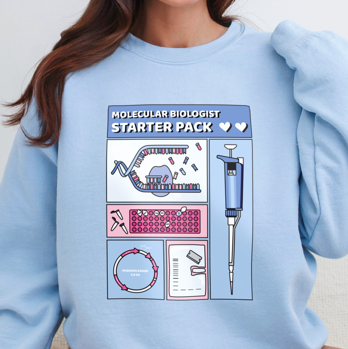 Molecular Biologist Starter Pack Sweatshirt 🧬 – PHDOODLESHOP